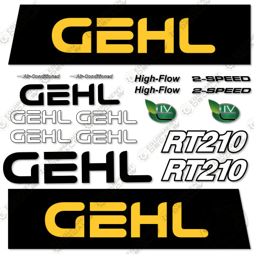 Fits GEHL RT210 Decal Kit Skid Steer – Equipment Decals