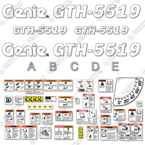 Fits Genie GTH 5519 Decal Kit Telescopic Forklift – Equipment Decals