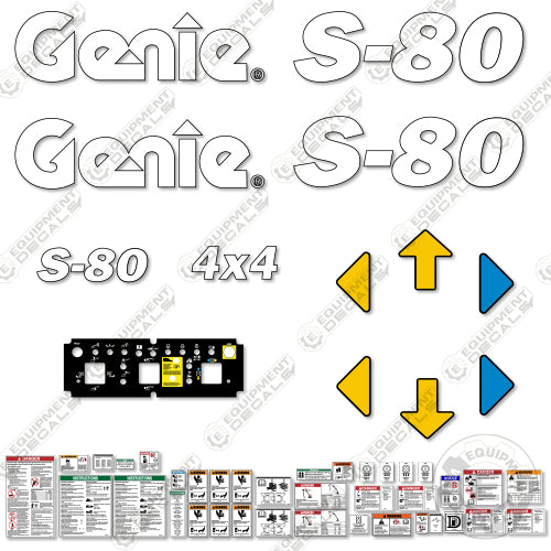 Fits Genie S-80 Decal Kit Vertical Mast Lift – Equipment Decals