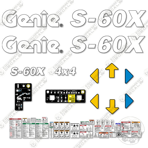 Fits Genie S-60X Decal Kit Vertical Mast Lift (2014) – Equipment Decals