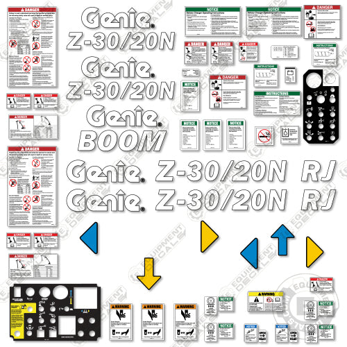 Fits Genie Z30/20N RJ Decal Kit Telescopic Boom Lift – Equipment Decals