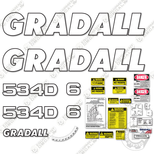 Fits Gradall 534D Decal Kit Telehandler – Equipment Decals
