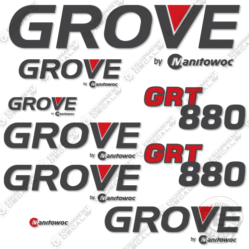 Fits GROVE GRT880 CRANE DECAL KIT – Equipment Decals