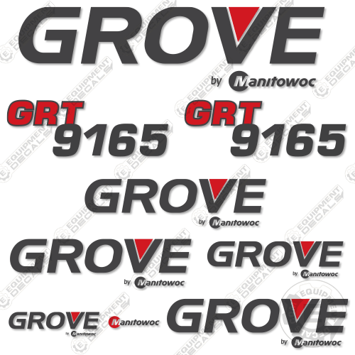 Fits GROVE GRT9165 CRANE DECAL KIT – Equipment Decals