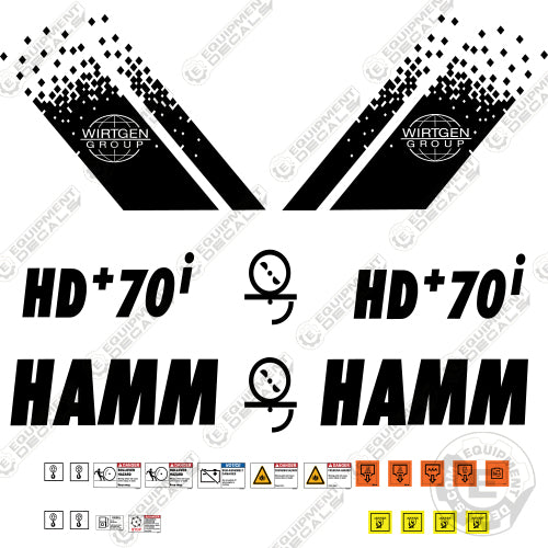 Fits HAMM HD+70i Vibratory Roller Decal Kit – Equipment Decals