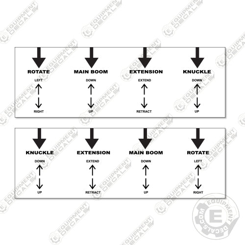 Fits Hiab Knuckleboom Crane Lever Decals – Equipment Decals