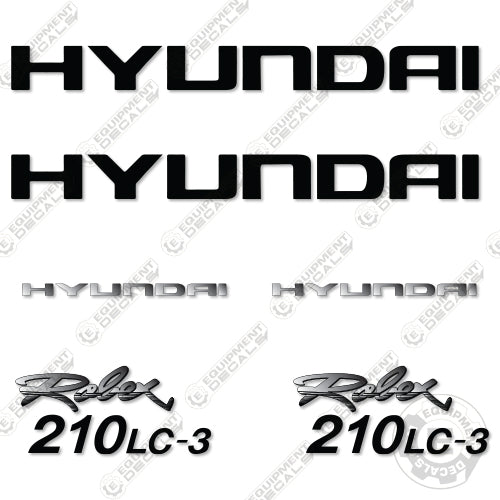 Fits Hyundai 210LC-3 Decal Kit Excavator Robex – Equipment Decals