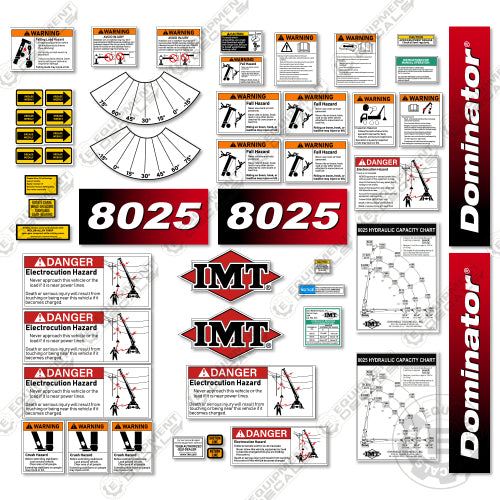 Fits IMT 8025 Decal Kit Crane Truck Warning Set (New Style) – Equipment ...