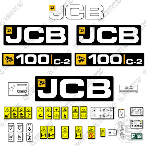 Fits JCB 100C-2 Decal Kit Mini Excavator – Equipment Decals