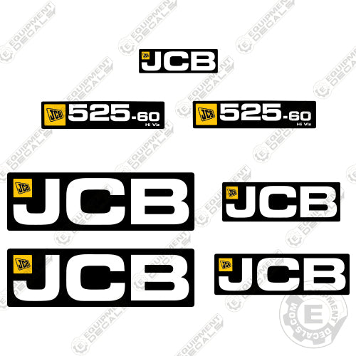 Fits JCB 525-60 Telehandler Decal Kit – Equipment Decals
