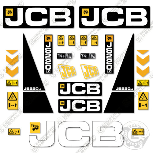 Fits JCB JS220LC Decal Kit Excavator - Matte Finish – Equipment Decals