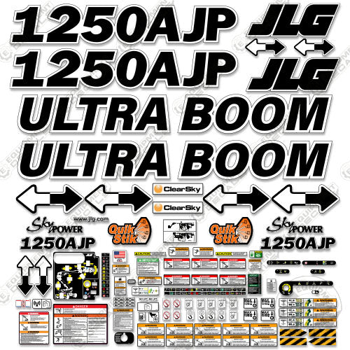 Fits JLG 1250AJP Decal Kit Boom Lift (ULTRA BOOM) – Equipment Decals