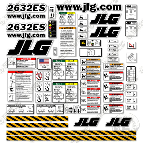 Fits JLG 2632ES Decal Kit Scissor Lift – Equipment Decals