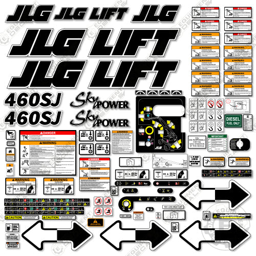 Fits JLG 460SJ Decal Kit Boom Lift – Equipment Decals