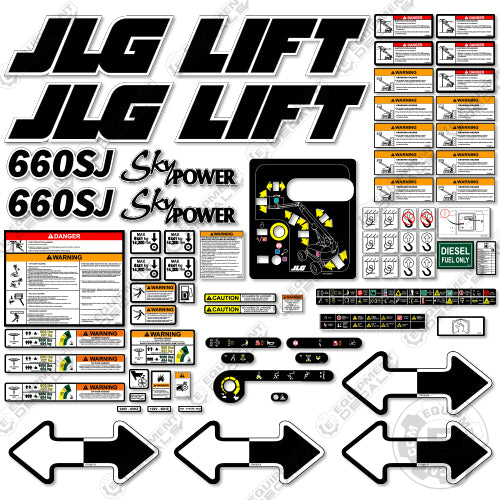 Fits JLG 660SJ Decal Kit Boom Lift – Equipment Decals