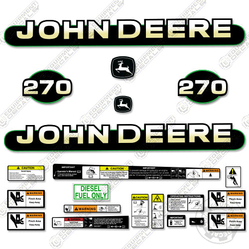 Fits John Deere 270 Skid Steer Decal Kit – Equipment Decals