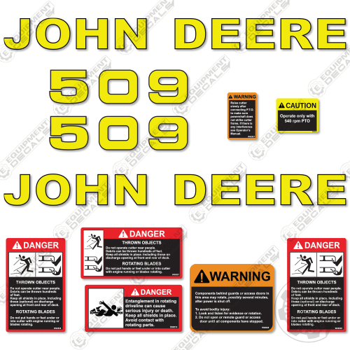 Fits John Deere 509 Decal Kit Rotary Cutter – Equipment Decals