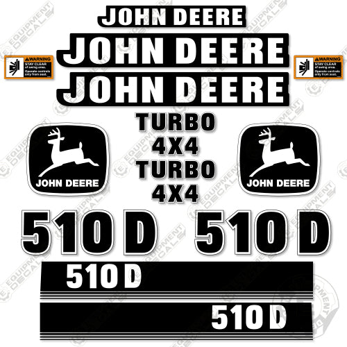 Fits John Deere 510D Decal Kit Backhoe Loader – Equipment Decals