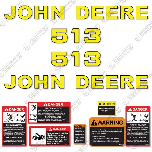 Fits John Deere 513 Decal Kit Rotary Cutter – Equipment Decals