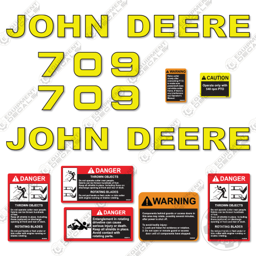 Fits John Deere 709 Decal Kit Rotary Cutter – Equipment Decals