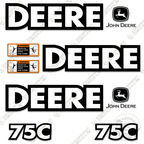 Fits John Deere 75C Decal Kit Excavator – Equipment Decals