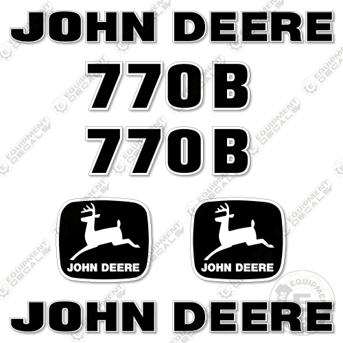 Fits John Deere 770B Motor Grader Decal Kit - Scraper – Equipment Decals