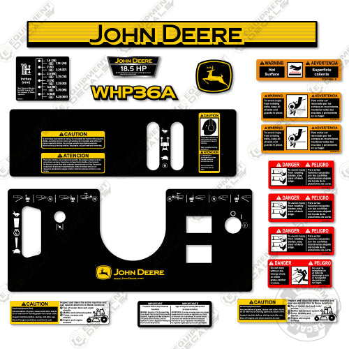 Fits John Deere WHP36A Decal Kit Mower – Equipment Decals
