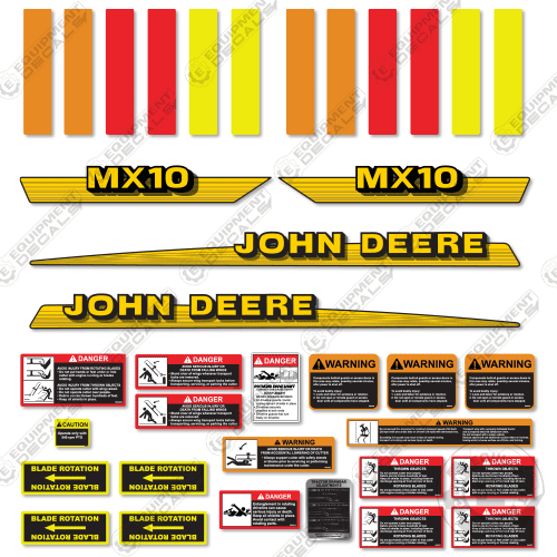 Fits John Deere MX10 Decal Kit Rotary Cutter – Equipment Decals
