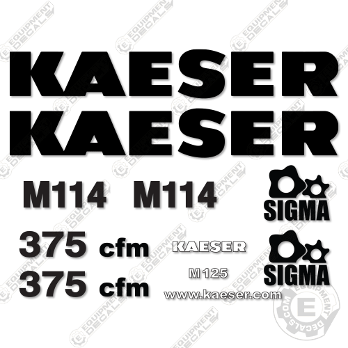 Fits Kaeser M114 Decal Kit Compressor – Equipment Decals