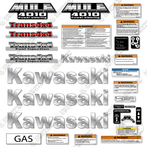 Fits Mule 4010 Decal Kit Utility Vehicle – Equipment Decals