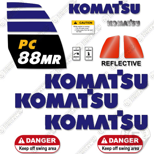 Fits Komatsu PC 88 MR 10 Decal Kit Excavator – Equipment Decals