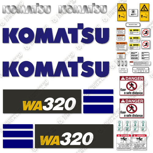 Fits Komatsu WA320-7 Decal Set Wheel Loader Decals – Equipment Decals