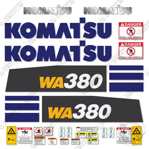 Fits Komatsu WA 380-8 Decal Kit Wheel Loader – Equipment Decals