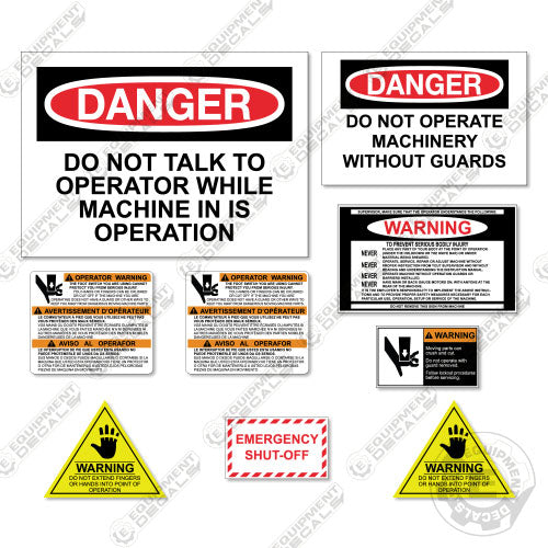 Fits Kraas Shear Warning Decal Kit – Equipment Decals