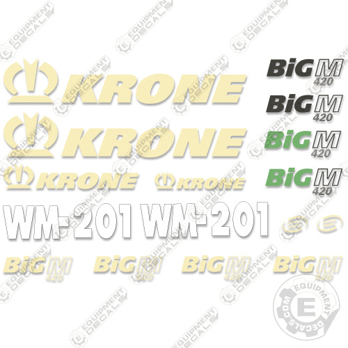 Fits Krone Big M 420 Decal Kit Mower Conditioner – Equipment Decals