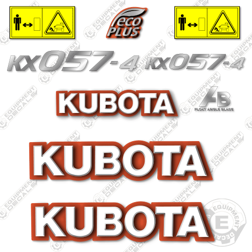 Fits Kubota KX057-4 Mini Excavator Decal Kit – Equipment Decals