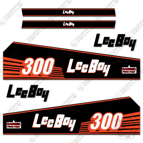 Fits LeeBoy 300 Decal Kit Roller (Black Version) – Equipment Decals