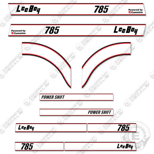 Fits LeeBoy 785 Decal Kit Motor Grader - Scraper – Equipment Decals