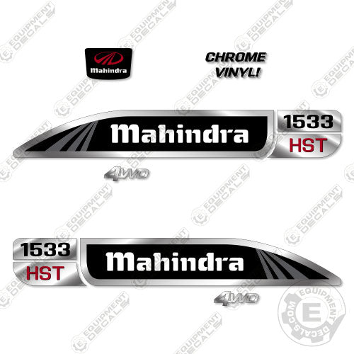 Fits Mahindra 1533 Decal Kit Tractor (Chrome/Black) – Equipment Decals