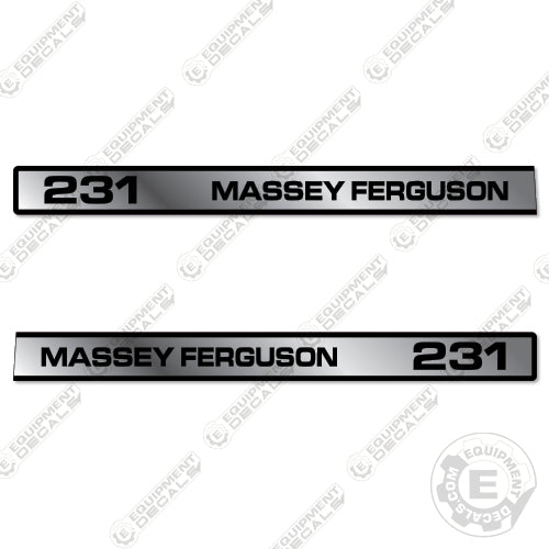 Fits Massey Ferguson 231 Tractor Decal Kit - Silver Metallic ...
