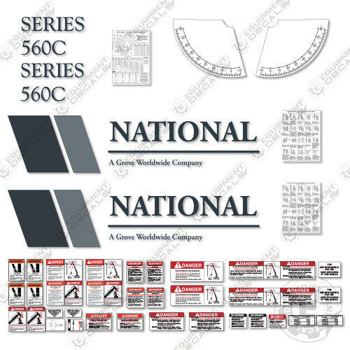 Fits National 560C Boom Crane Decal Kit – Equipment Decals