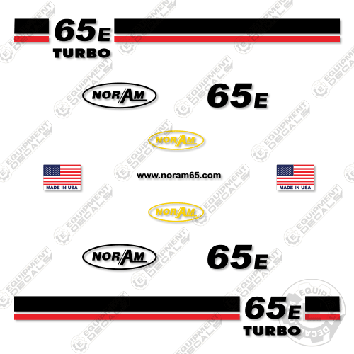 Fits NorAm 65E Decal Kit Motor Grader – Equipment Decals