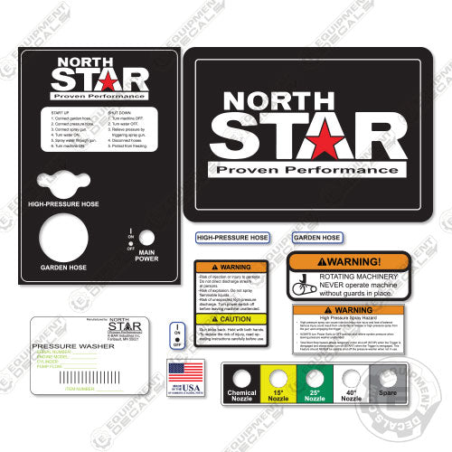 Fits North Star Decal Kit Pressure Washer – Equipment Decals
