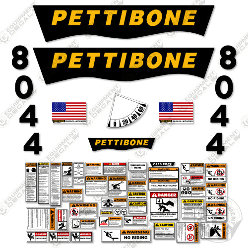 Fits Pettibone 8044 Decal Kit Full Set Telehandler – Equipment Decals
