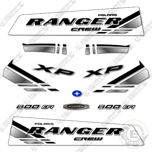 Fits Polaris Ranger 800 EFI Crew Decal Kit Utility Vehicle (WHITE ...