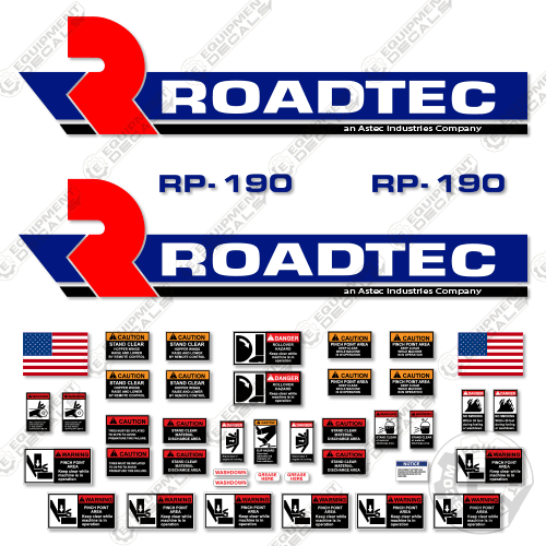 Fits Roadtec RP190 Decal Kit Asphalt Paver – Equipment Decals