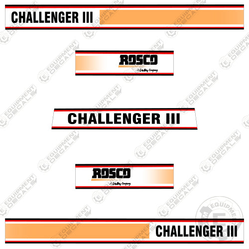 Fits Rosco Challenger III Road Sweeper Decal Kit – Equipment Decals