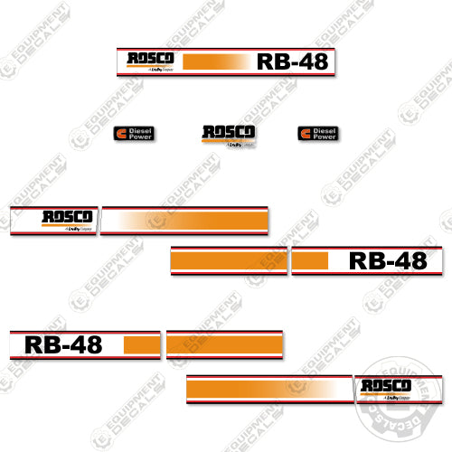 Fits Rosco RB48 Decal Kit Road Sweeper Truck (2005+) – Equipment Decals