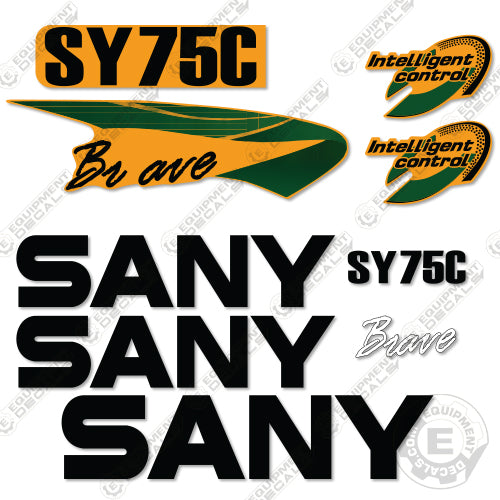 Fits Sany SY75C Decal Kit Excavator – Equipment Decals