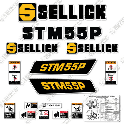 Fits Sellick STM55P Decal kit Forklift – Equipment Decals
